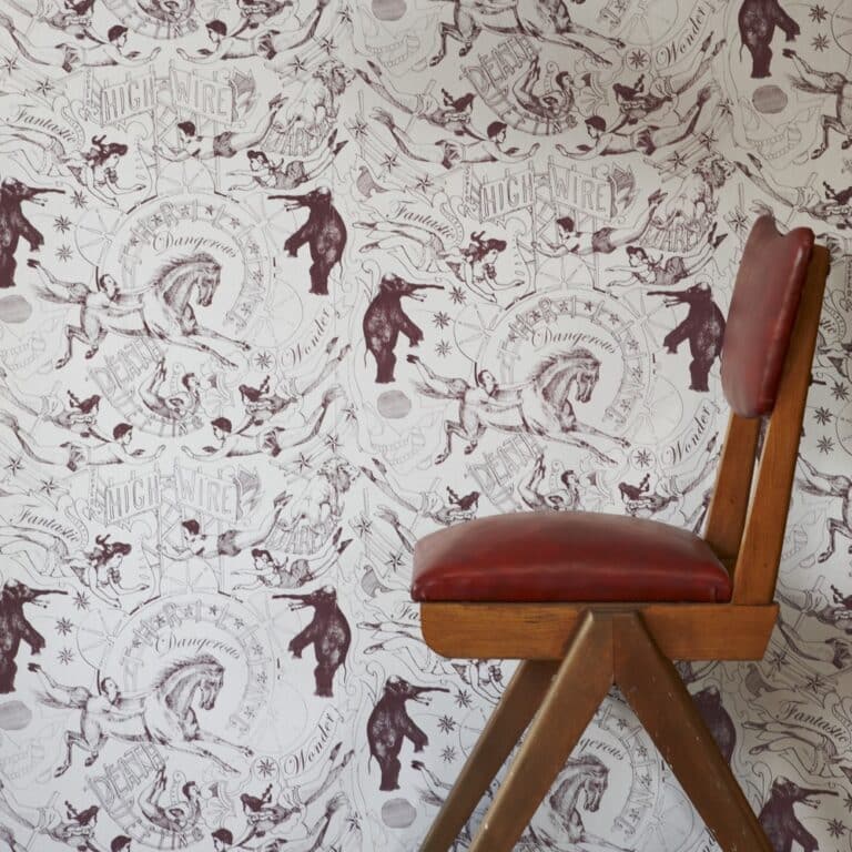 Hand Printed Highwire Wallpaper - Petrol - Curious Egg